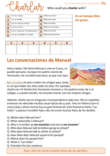 Spanish Worksheet - Free time | Teaching Resources