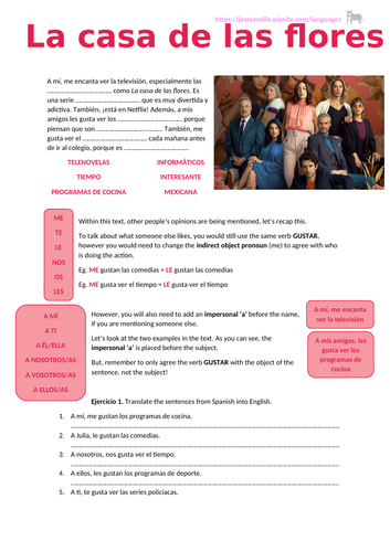 Spanish Worksheet - TV shows | Teaching Resources