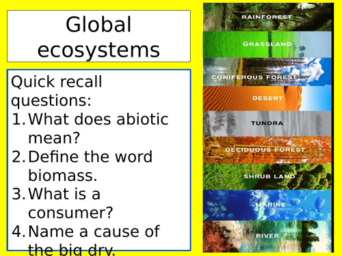 Global ecosytems | Teaching Resources
