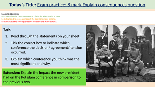 L3: 8 mark Q on Conferences (GCSE History Edexcel) | Teaching Resources