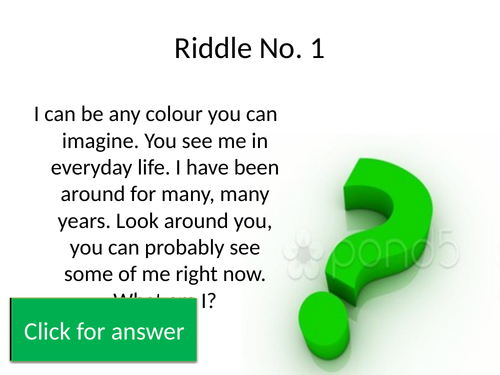 Riddle me this | Teaching Resources