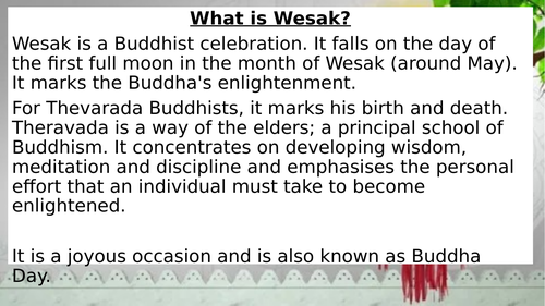 Wesak | Teaching Resources