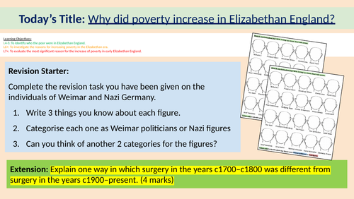 L3: Elizabeth I & Poverty (2 lessons) (GCSE History EEE Edexcel ...
