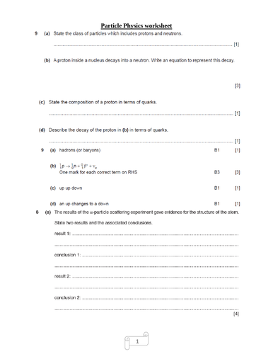 AS PHYSICS 9702: Particle Physics | Teaching Resources