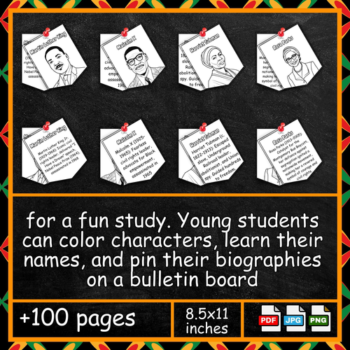 black history month bulletin board 46 Black Heroes Coloring Biography ...
