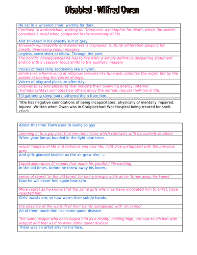 DISABLED- WILDFRED OWEN | Teaching Resources