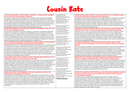 Cousin Kate | Teaching Resources