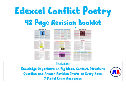 Edexcel Conflict Poetry Revision Booklet | Teaching Resources