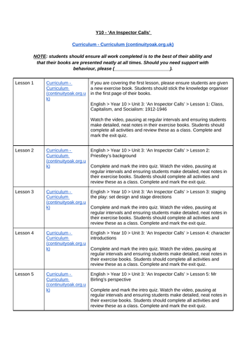 An Inspector Calls Cover | Teaching Resources