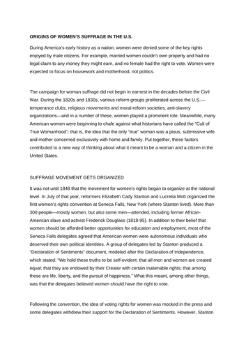 A LEVEL CIVIL RIGHTS LESSON 2. WOMEN'S CAMPAIGNS 1865-1914 | Teaching ...