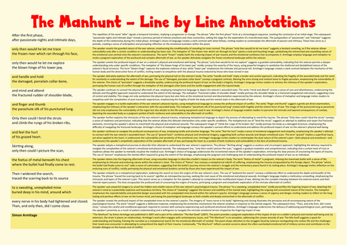 The Manhunt Line by Line Annotations | Teaching Resources The Manhunt Line by Line Annotations | Teaching Resources