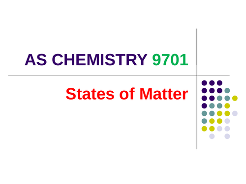 States of Matter: AS CHEMISTRY 9701 | Teaching Resources