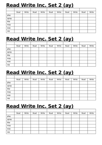 Read Write Inc Set 2 Tracking Sheets | Teaching Resources