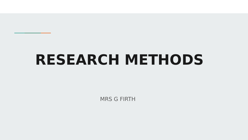 Research Methods -Year 12 AQA | Teaching Resources