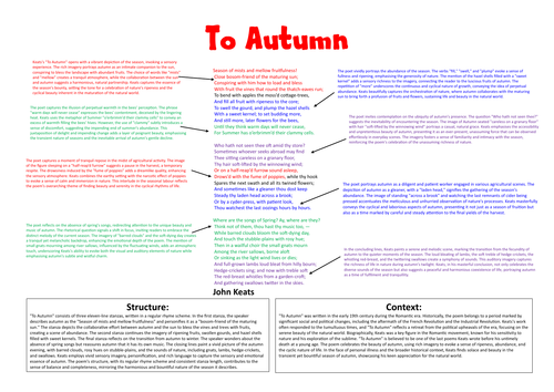 To Autumn | Teaching Resources