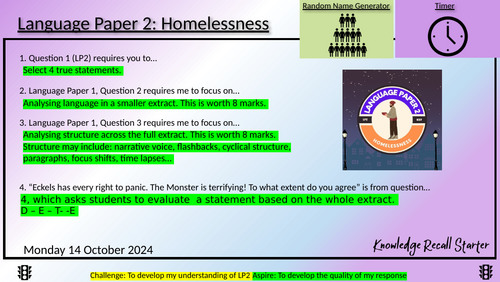Language Paper 2: Homelessness | Teaching Resources