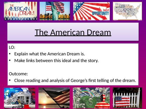 Of Mice and Men The American Dream | Teaching Resources