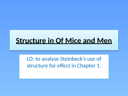 Of Mice and Men Structure | Teaching Resources