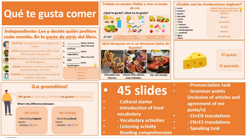 Viva 2, Module 3.1 - Qué te gusta comer | Teaching Resources