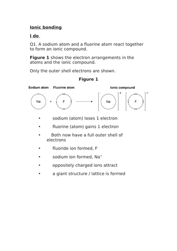 Ionic bonding exam practice | Teaching Resources Ionic bonding exam practice | Teaching Resources