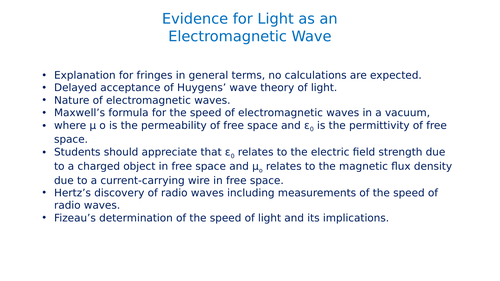 Turning Points - Light as an EM wave | Teaching Resources