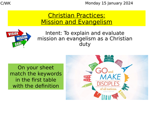 AQA Christian Practices: Mission | Teaching Resources