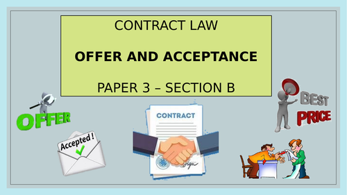 Formation of a contract entire topic | Teaching Resources