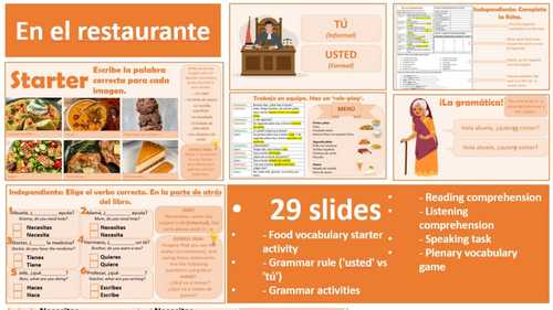 Viva 2, Module 3.3 - En el restaurante | Teaching Resources