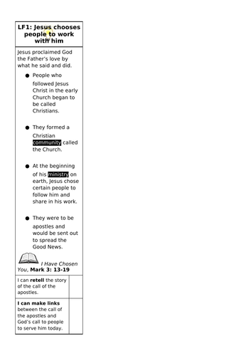 Year 4 Come and See Topic 4 Knowledge Note Set | Teaching Resources