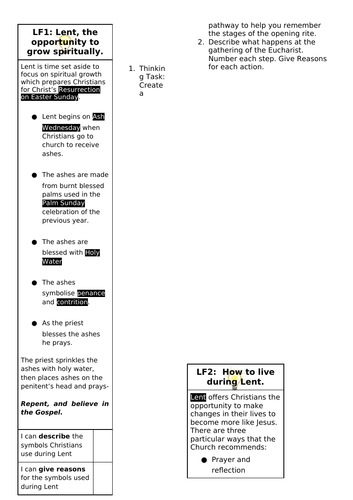 Year 4 Come and See Topic 6 Knowledge Note Set | Teaching Resources