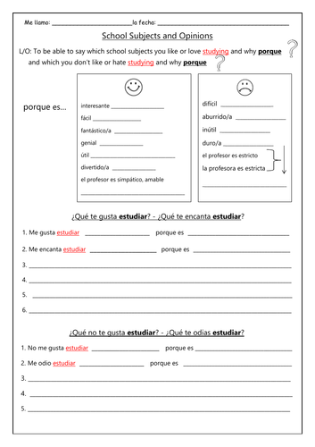 Spanish Worksheets: KS3, KS4, GCSE Language Teaching Resources ǀ Tes