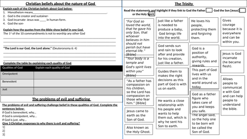 AQA RELIGIOUS STUDIES A: CHRISTIANITY BELIEFS AND PRACTICES REVISION TASKS AND KNOWLEDGE ...