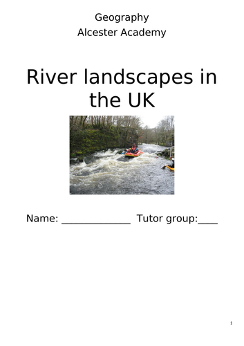 Booklets for teaching GCSE Rivers Unit of AQA Geography paper 1 ...