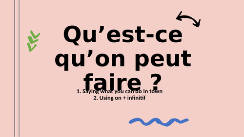 Studio 1 - Qu'est ce qu'on peut faire | Teaching Resources