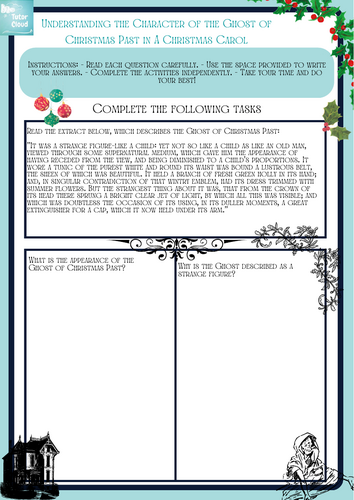 The Ghost of Christmas Past A Christmas Carol Charles Dickens ...