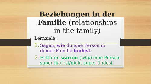 Relationships in the family | Teaching Resources
