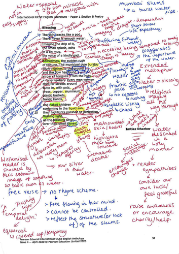 Blessing by Imtiaz Dharker Annotations | Teaching Resources