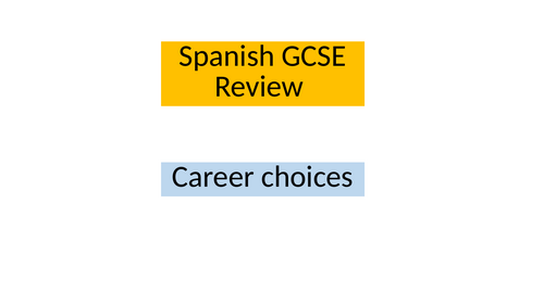 Spanish GCSE Career choices | Teaching Resources