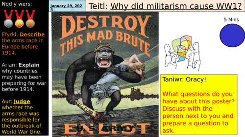 MAIN causes of WW1 - Militarism Lesson 2/4 | Teaching Resources