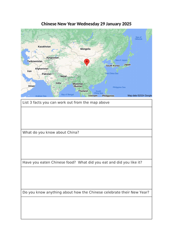 Chinese New Year Comprehension and Writing Task KS3 Non Fiction ...