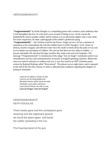 Vergissmeinnicht poetry anthology GCSE English Literature | Teaching ...