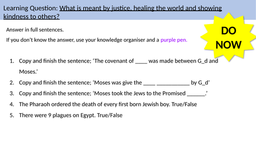 9.8 Moral Principles (AQA B Judaism) | Teaching Resources
