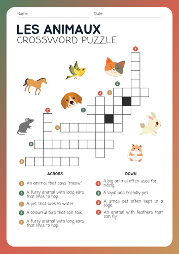 French Pets Worksheets & Puzzles | Teaching Resources