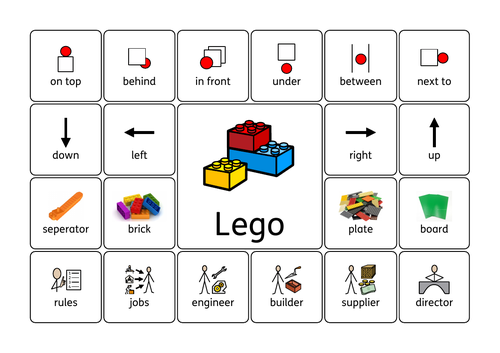 Lego Therapy Keyword Wordmat (SEND Widgit Symbols) | Teaching Resources