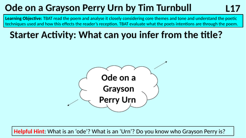 Ode on a Grayson Perry Urn by Tim Turnbull A Level Lesson | Teaching ...