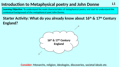 Introduction to Metaphysical poetry and John Donne | Teaching Resources