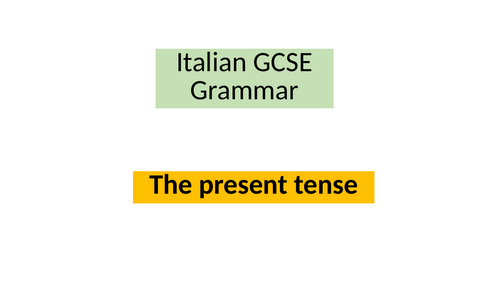Italian - The present tense | Teaching Resources