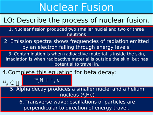 GCSE Physics: Nuclear Fusion | Teaching Resources