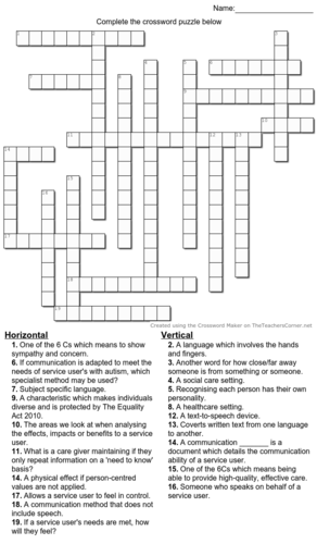 R032 Revision Key Word Crossword | Teaching Resources