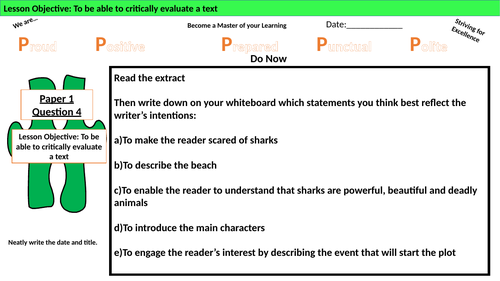PAPER 1 QUESTION 4 AQA GCSE | Teaching Resources